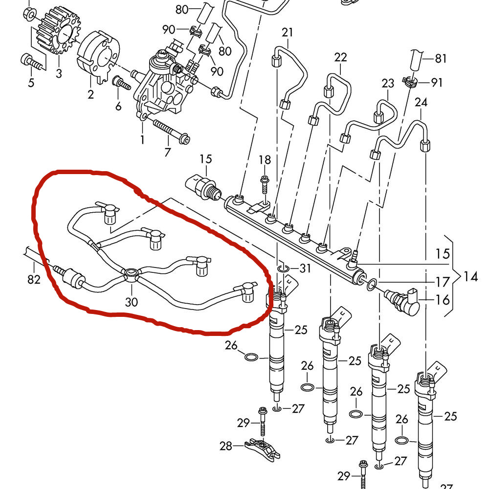 03L130235M | 0928402212 | oil return pipe